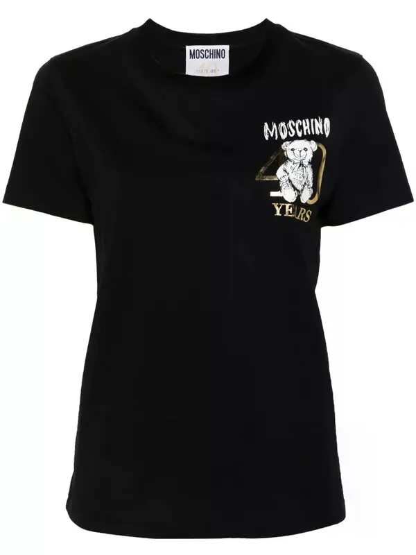Moschino Teddy Bear-print Cotton T-shirt - Black