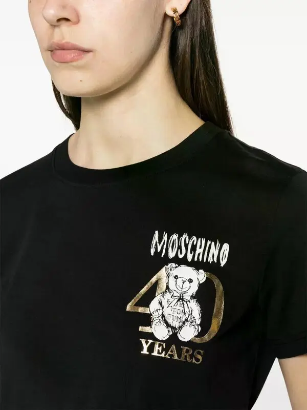 Moschino Teddy Bear-print Cotton T-shirt - Black