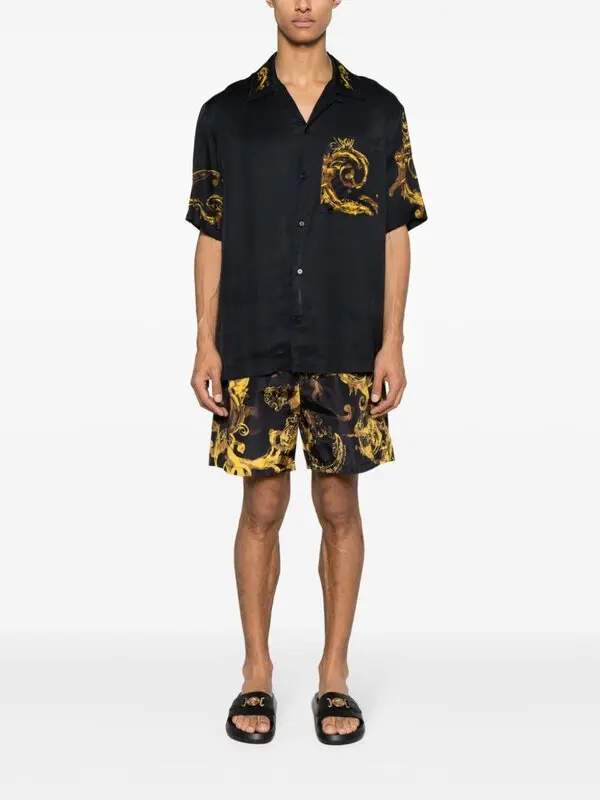 Versace Baroccoflage-print Shorts - Black