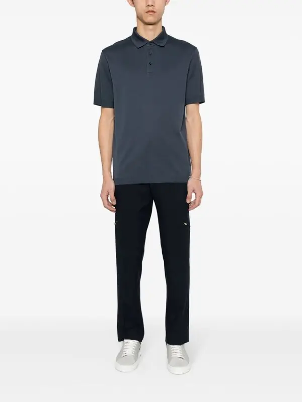 Herno Knitted Cotton Polo Shirt - Blue