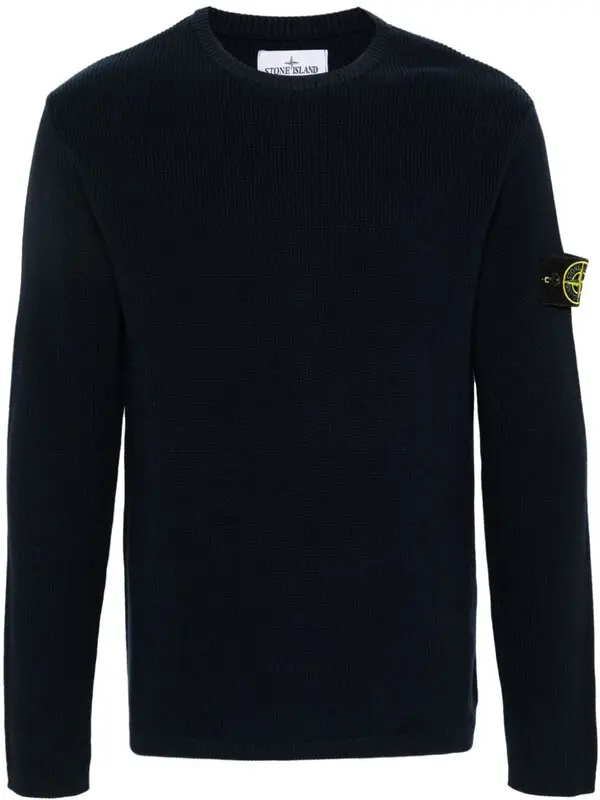 Stone Island Compass Cotton Jumper - Blue