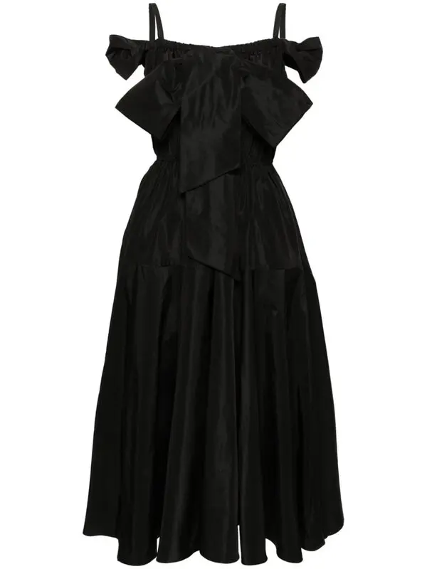 PATOU Bow-detail Cocktail Midi Dress - Black