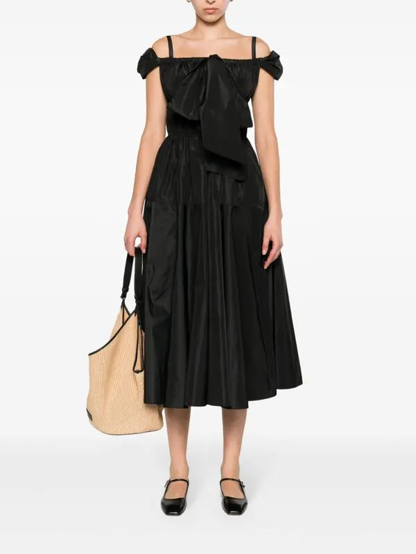 PATOU Bow-detail Cocktail Midi Dress - Black