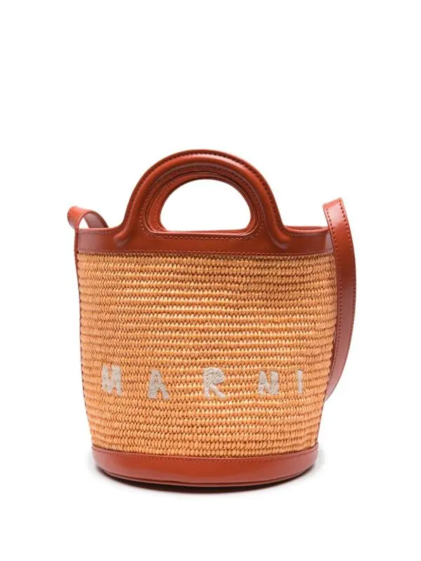 Marni Mini Tropicalia Bucket Bag In Brown - 40% Off | Editorialist
