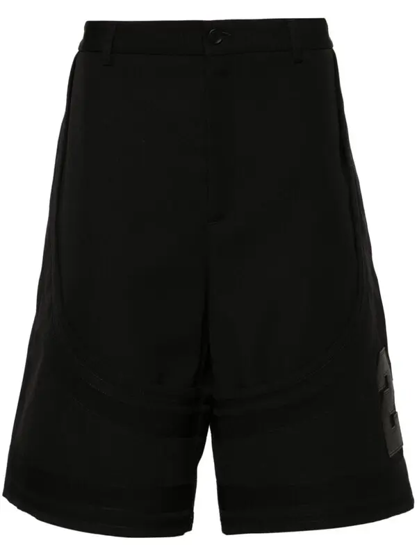 Off-White Varsity 23-appliqué Shorts - Black