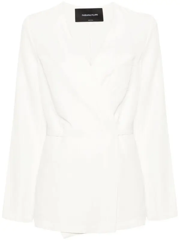 Fabiana Filippi No-lapels Wrap Blazer - White