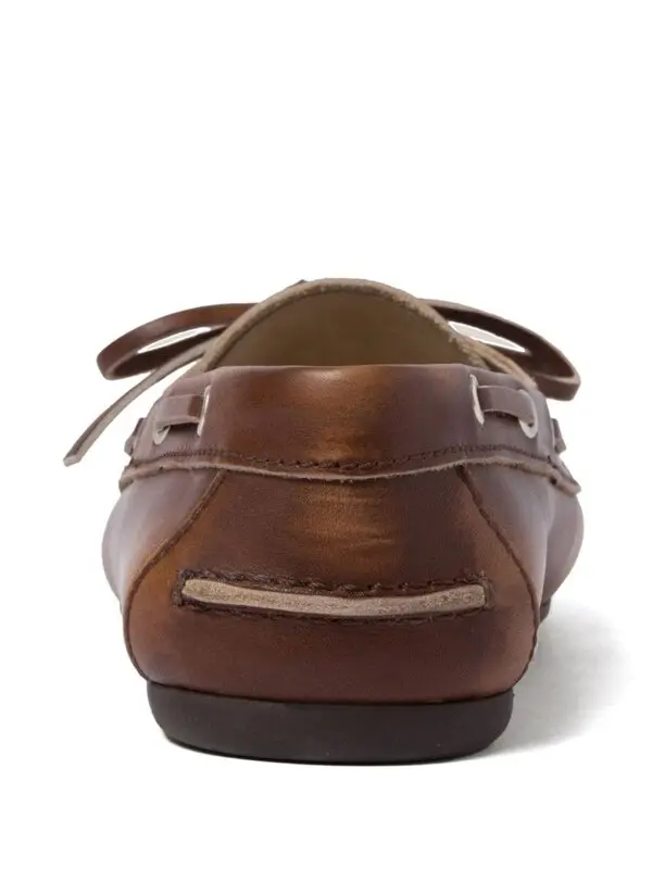 Miu Miu Bleached Leather Deck Shoes