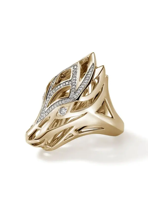 John Hardy 14kt Yellow Naga Saddle Ring - Gold