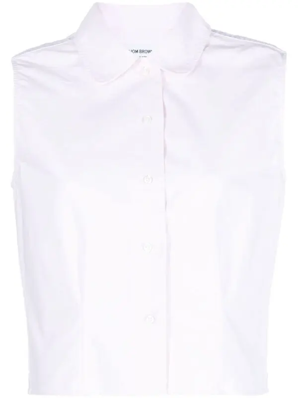 Thom Browne Cotton Sleeveless Shirt - Pink