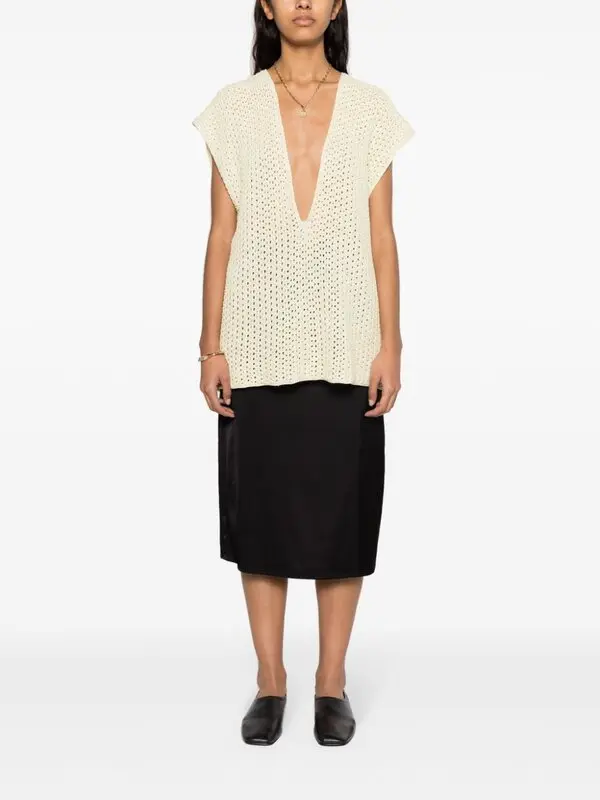 Fabiana Filippi V-neck Open-knit Top