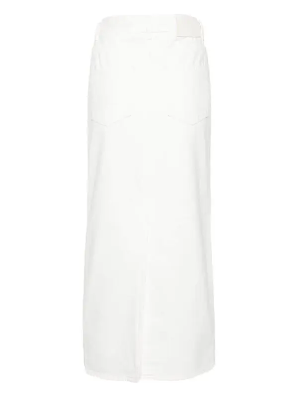 Loulou De Saison Straight Denim Midi Skirt - White