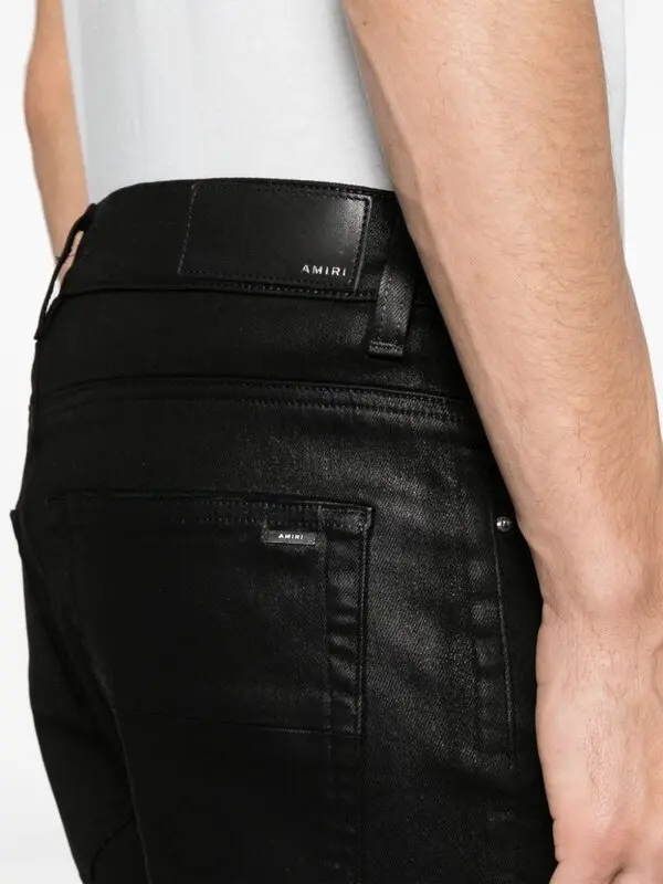 Amiri Waxed Skinny Jeans - Black | Editorialist