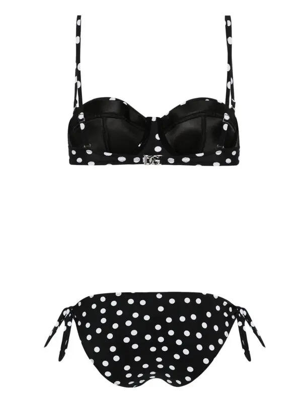 Dolce & Gabbana Polka-dot Triangle Bikini Set