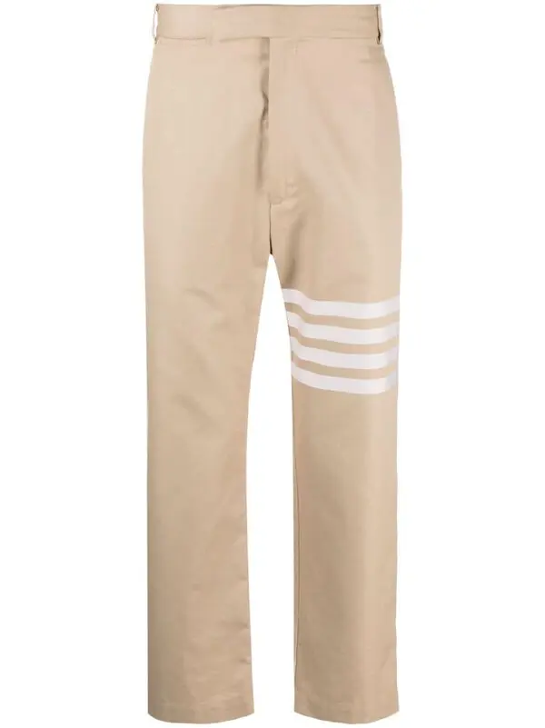 Thom Browne 4-bar Cotton Straight-leg Trousers