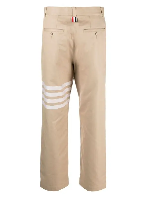 Thom Browne 4-bar Cotton Straight-leg Trousers