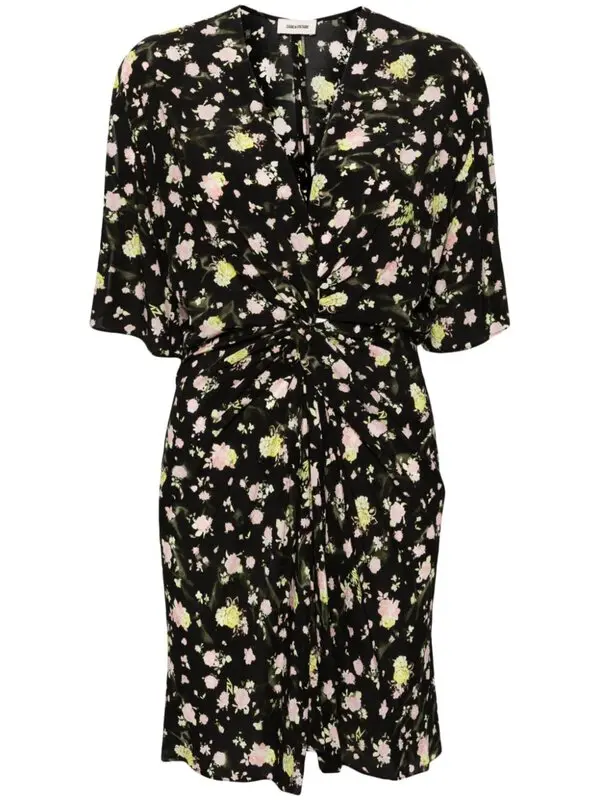 Zadig&Voltaire Rozom Floral-print Mini Dress - Black
