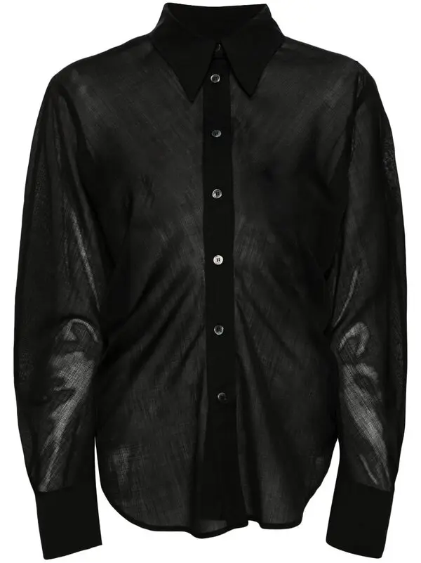 Lvir Semi-sheer Wool Blend Shirt