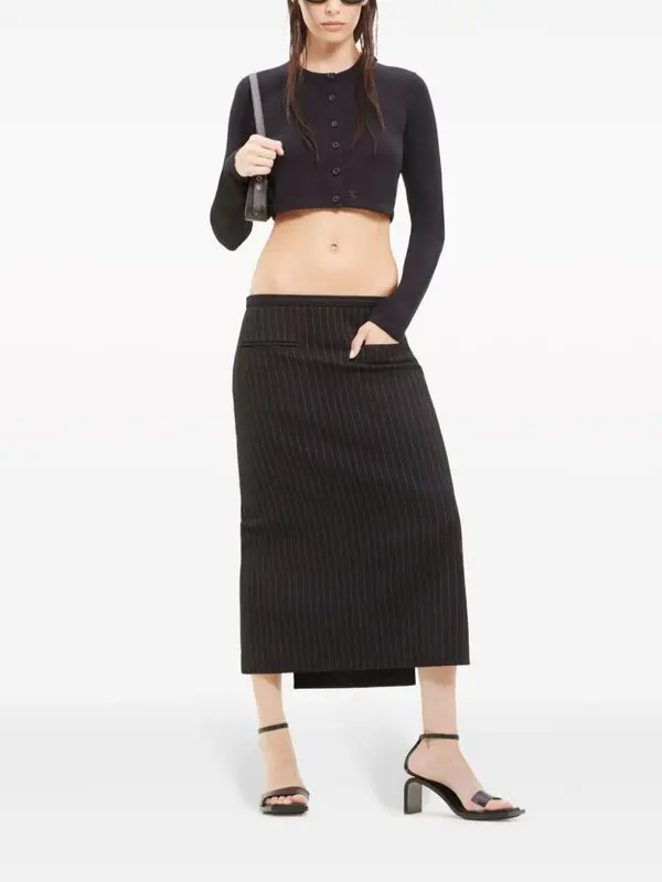 COURREGES Cropped Fine-knit Cardigan