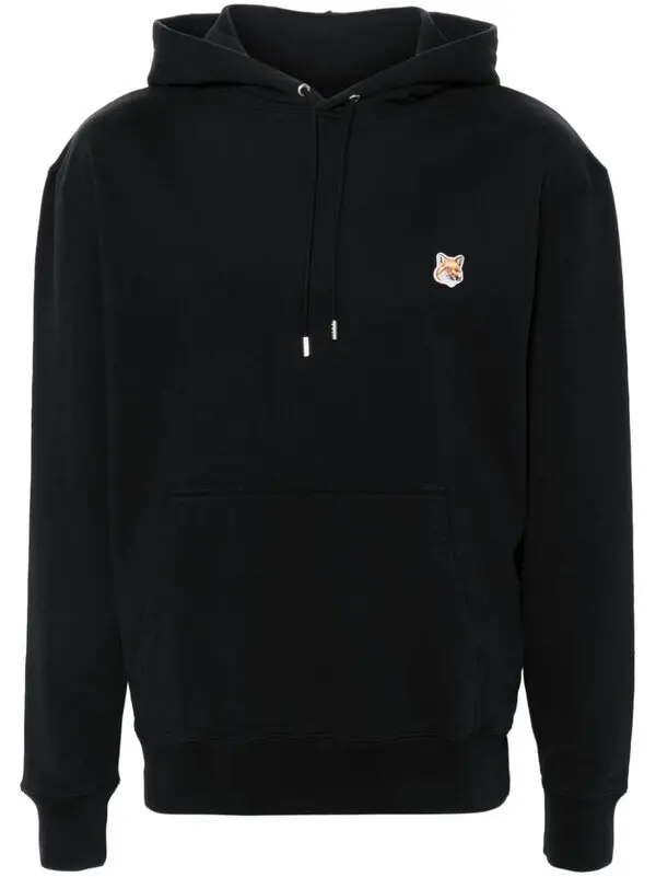 Maison Kitsuné Fox-motif Cotton Hoodie - Black