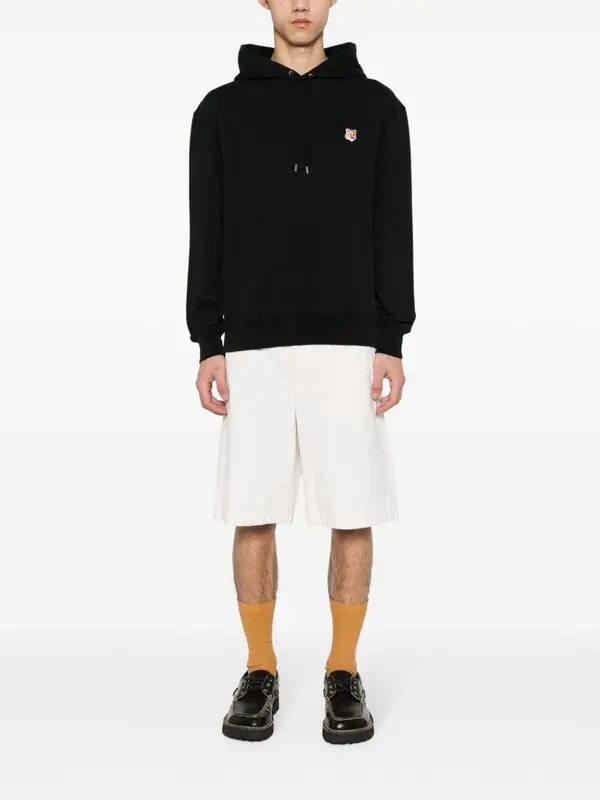 Maison Kitsuné Fox-motif Cotton Hoodie - Black