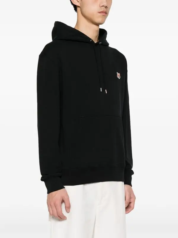 Maison Kitsuné Fox-motif Cotton Hoodie - Black