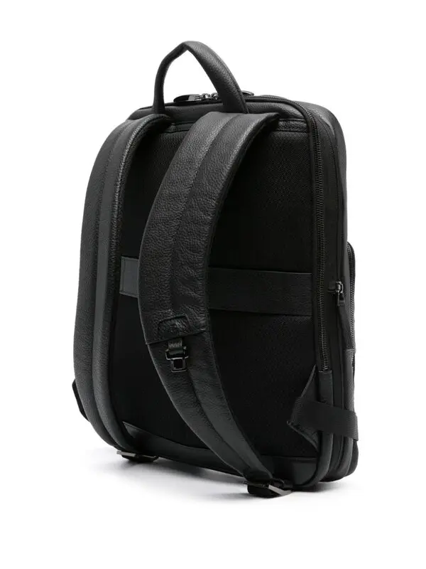 PIQUADRO Logo-patch Leather Backpack