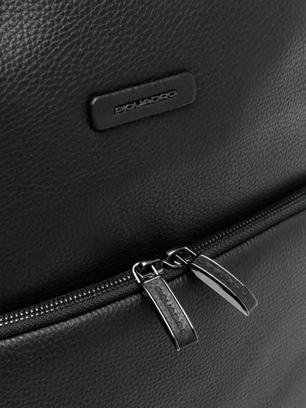 PIQUADRO Logo-patch Leather Backpack