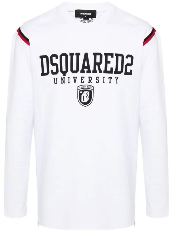 Dsquared2 Stripe-detail Long-sleeve T-shirt - White