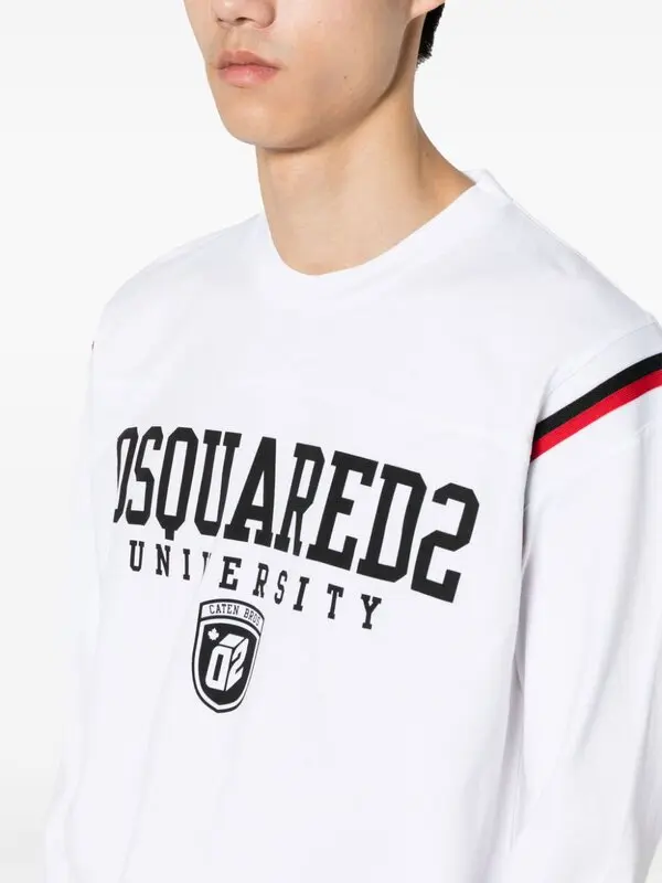 Dsquared2 Stripe-detail Long-sleeve T-shirt - White