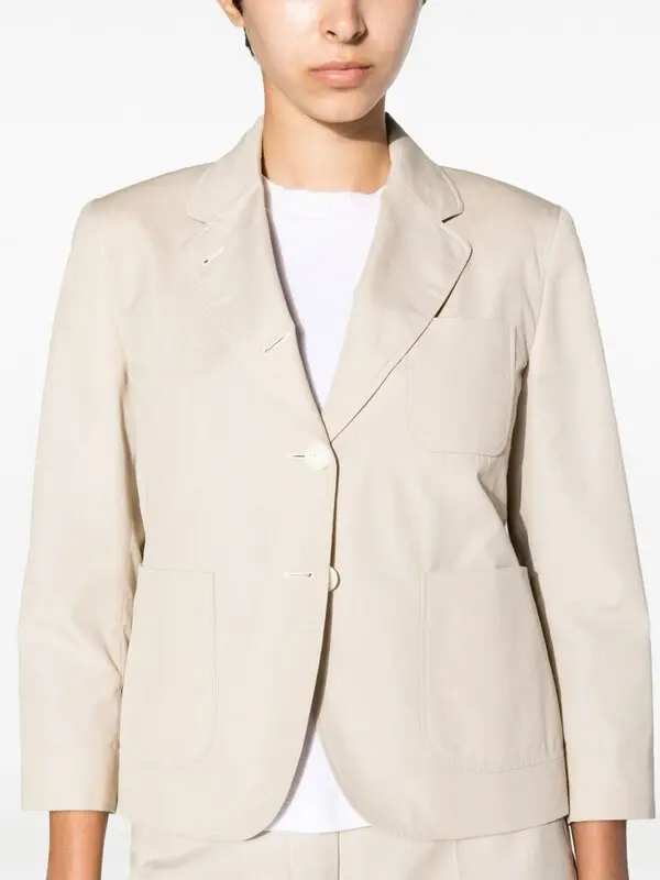 Thom Browne Rounded-collar Single-breasted Blazer - Neutrals