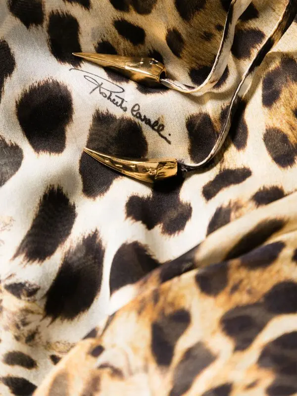 Roberto Cavalli Leopard-print Silk Dress - Neutrals