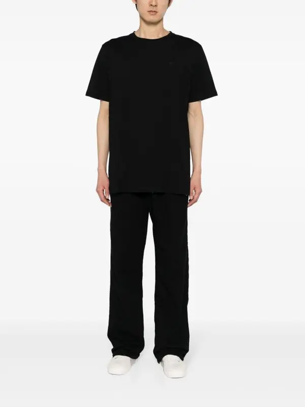 Off-White Logo-embroidered Cotton T-shirt - Black