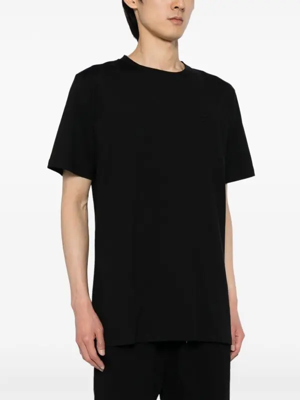 Off-White Logo-embroidered Cotton T-shirt - Black