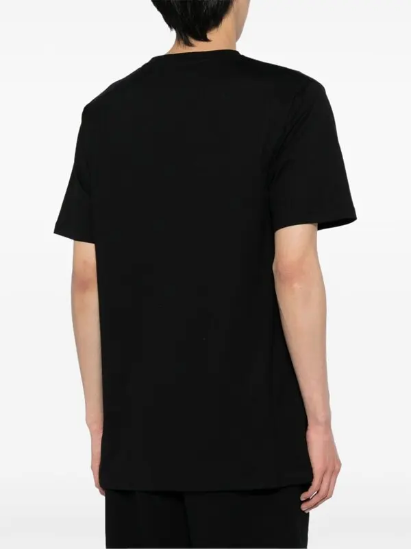 Off-White Logo-embroidered Cotton T-shirt - Black