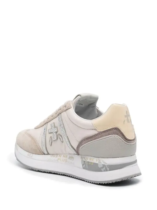 Premiata Conny Rhinestone-embellished Sneakers - Neutrals