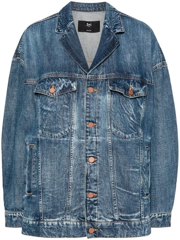 3x1 Notched-lapel Denim Jacket - Blue