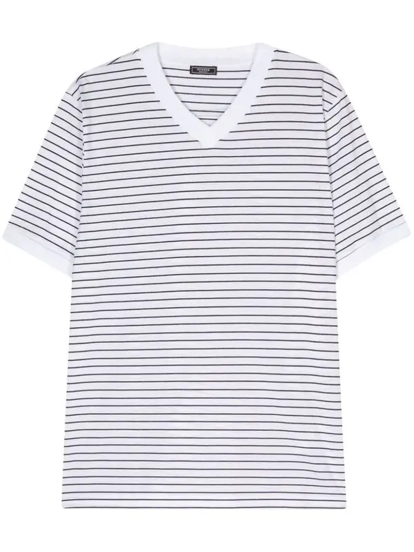 Peserico V-neck Striped T-shirt