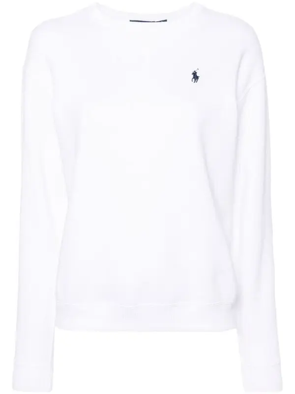 Polo Ralph Lauren Jersey Sweatshirt With Embroidered Logo - White