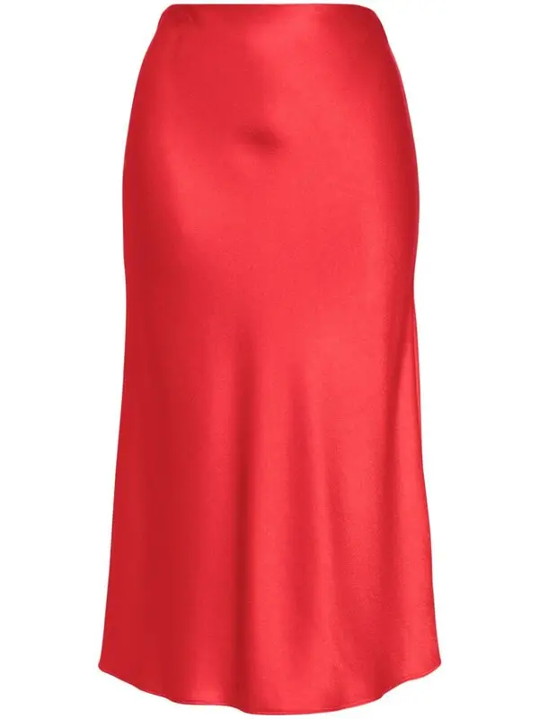 Alice Olivia Maeve Slip Midi Skirt In Red 30% Off Editorialist