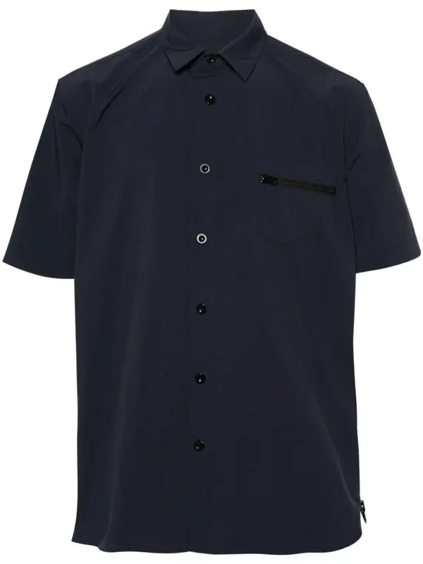 Sacai Zip-pocket Taffeta Shirt - Blue