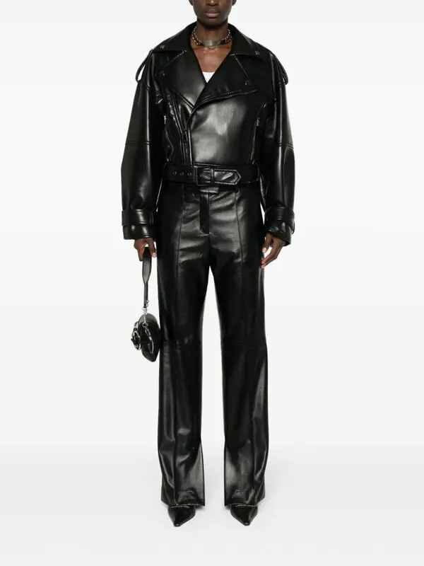 Andamane The Attico Nova Cropped Faux Leather Jacket