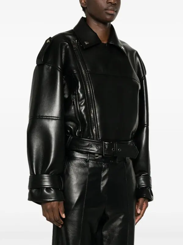 Andamane The Attico Nova Cropped Faux Leather Jacket