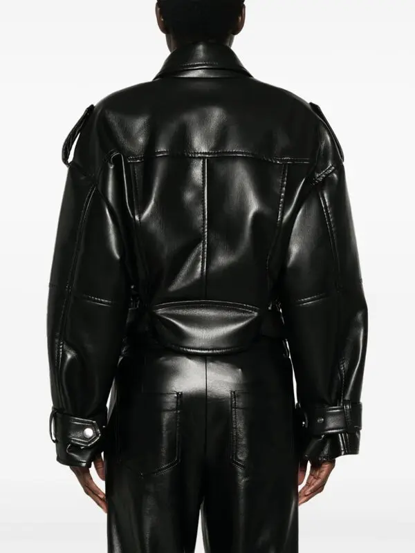 Andamane The Attico Nova Cropped Faux Leather Jacket