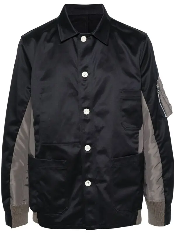 Sacai Spread-collar Panelled Shirt Jacket