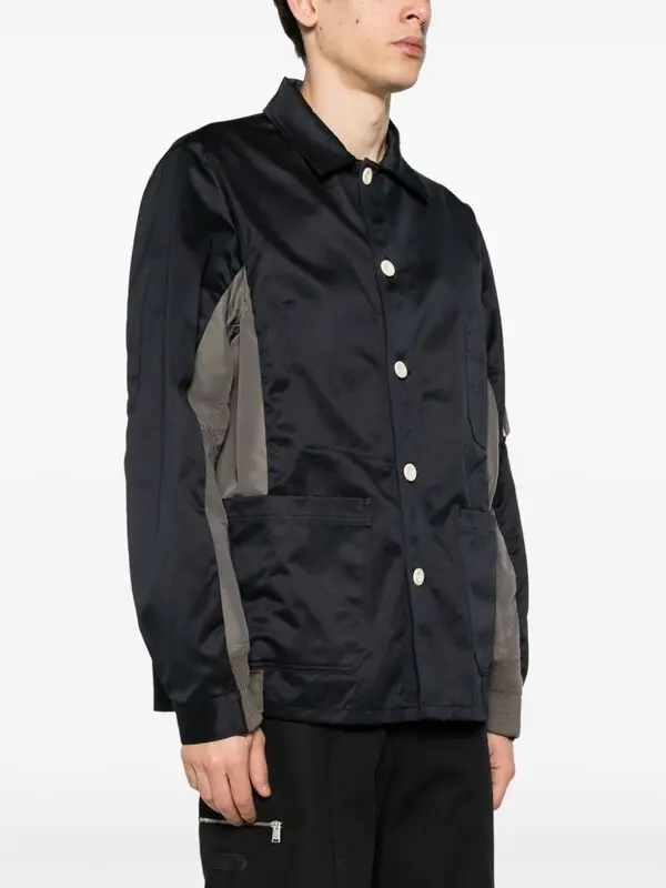 Sacai Spread-collar Panelled Shirt Jacket