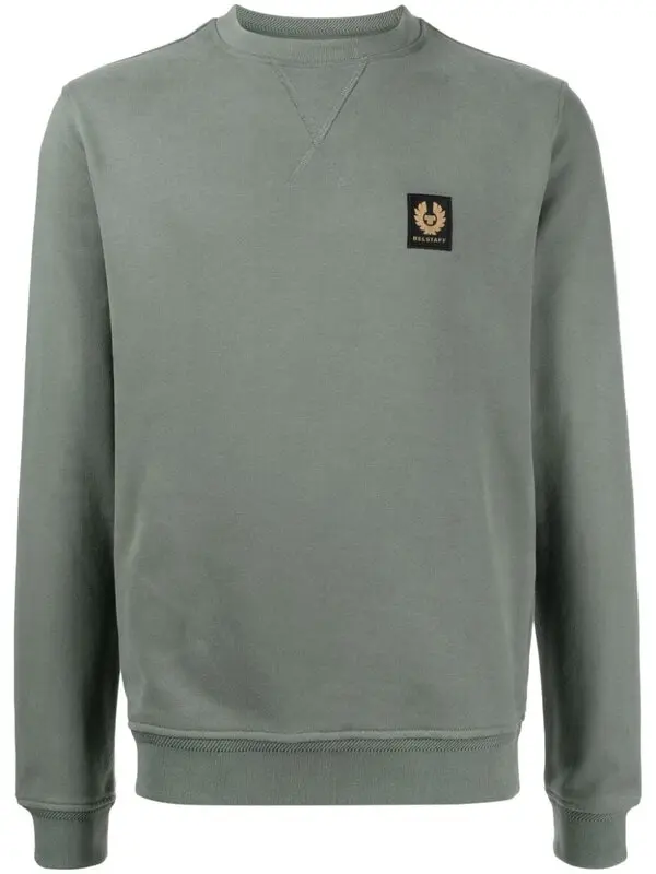 Belstaff Logo-patch Cotton Sweatshirt - Green