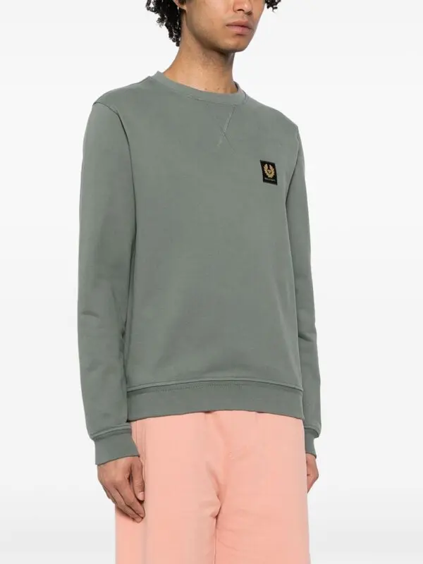 Belstaff Logo-patch Cotton Sweatshirt - Green
