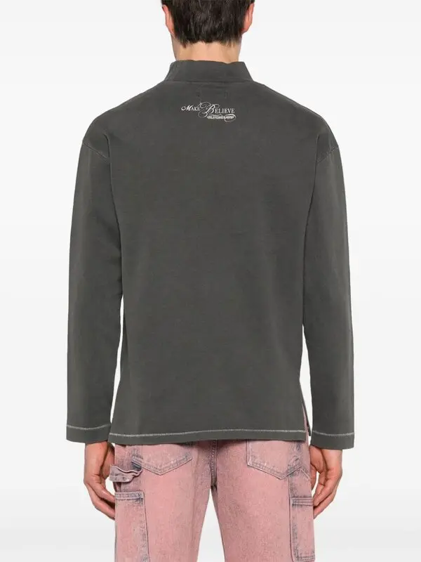 ERL Logo-print Turtleneck T-shirt - Grey