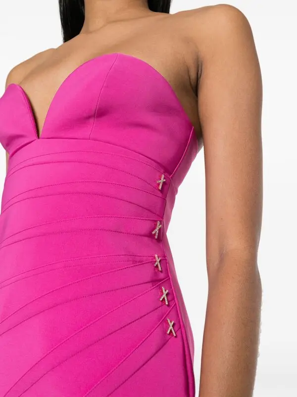 GENNY Strapless Pleat-detail Minidress
