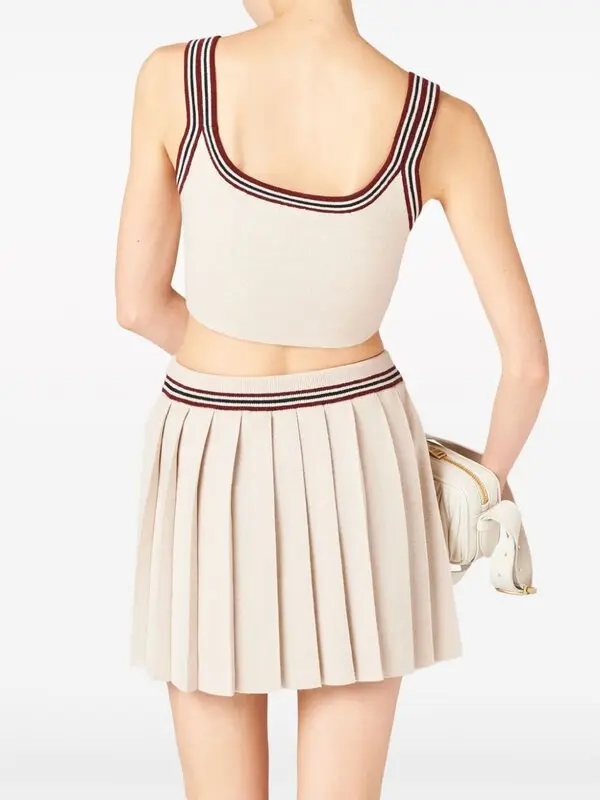 Miu Miu Pleated Knitted Cashmere Miniskirt